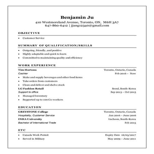 Benjamin Resume | DOCX