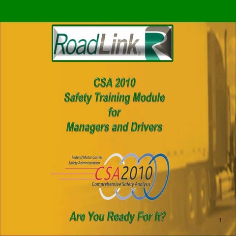 CSA 2010 Training Module | PDF