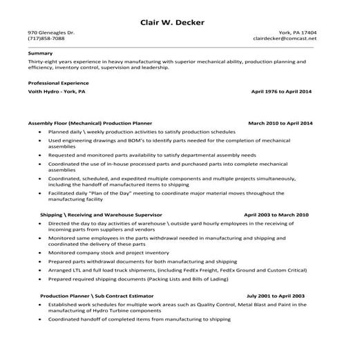 Ken Walker Resume | DOCX