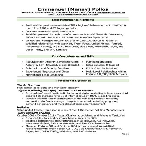 Emmanuel (Manny) Pollos Resume | PDF