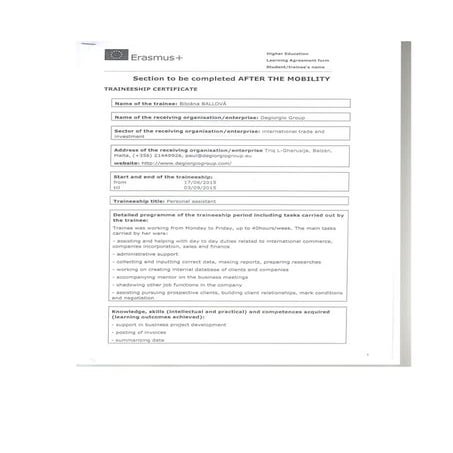 Traineeship certificate | PDF