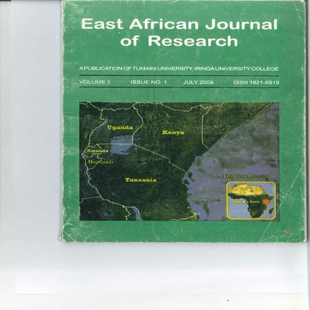EAST AFRICAN JOURNAL OF RESEARCH | PDF