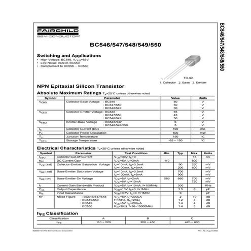 Bc547 | PDF