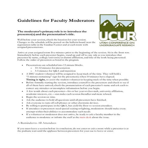 moderator guidelines | PDF
