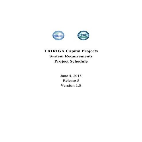 FBSO_IFSA_Requirements_Capital Projects Project SCHEDULE Release 5 | PDF