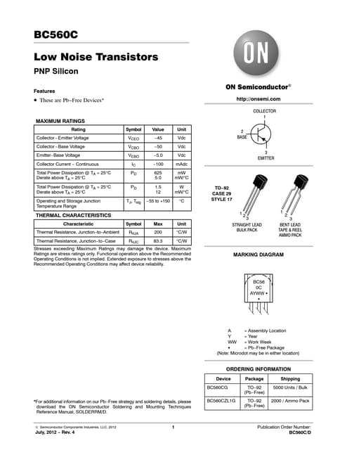 Original NPN Transistor A44 TO-92 New | PDF