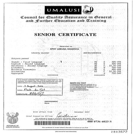 Certified Matric & Boston Results | PDF