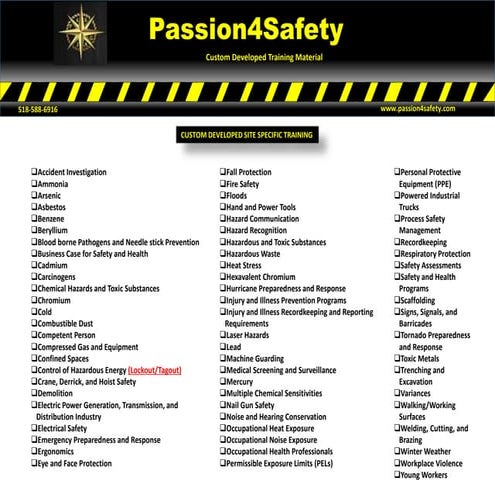 LIST OF TRAINING TOPICS | PPTX