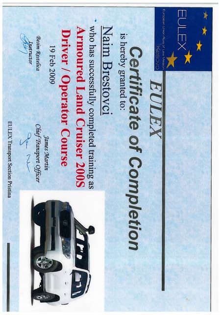 CERTIFICATE FOR DRIVING | PDF