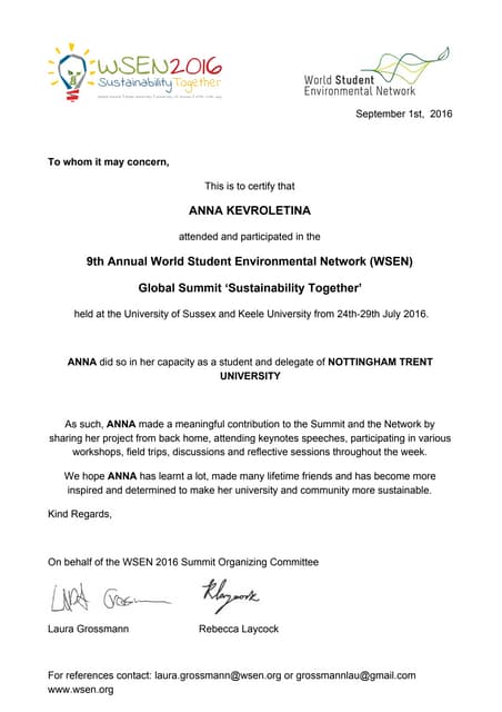 AliWSEN2016_certificateofattendance | PDF