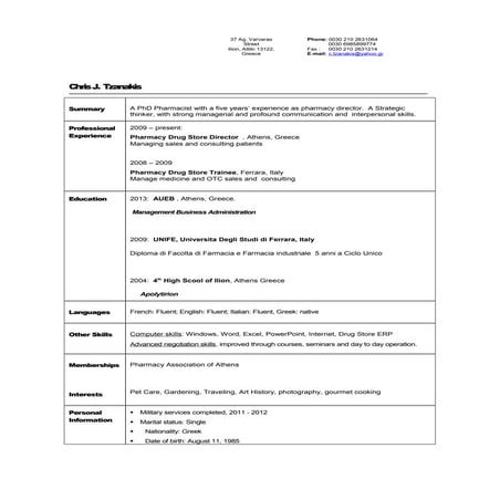 Chris Tzanakis_Curriculum Vitae_2015 | DOC