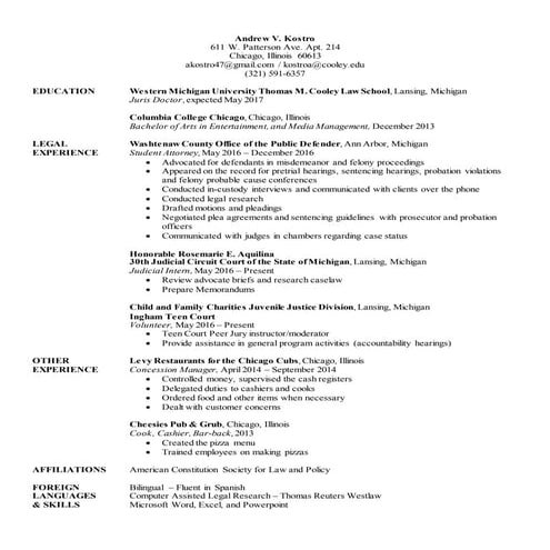 Kostro, Andrew Resume | DOCX