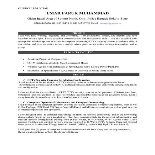 Faruk CV New | DOCX