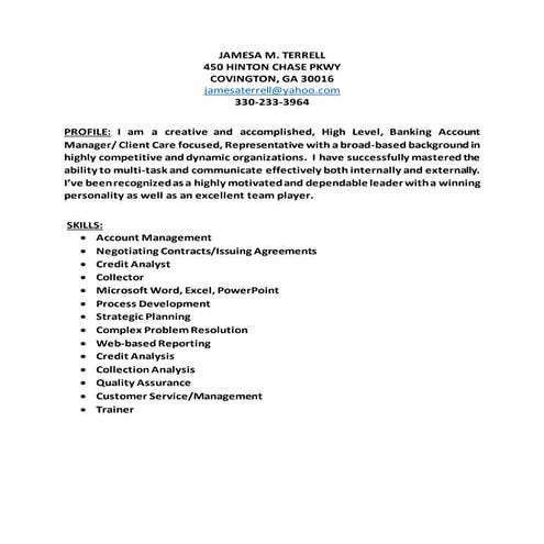 2015 JMTERRELL RESUME-1 | DOCX | Resume Writing and Advice | Job Search