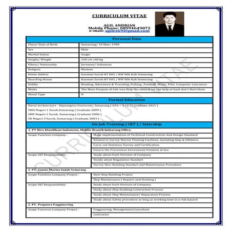 CURRICULUM VITAE Agil in Ennglish | PDF