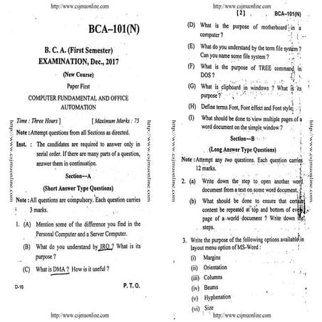 Bca 1 Sem Dec 2017pdf 