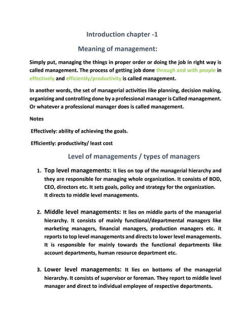 Bca Introduction To Management Tribhuwan Universitypdf Pdf