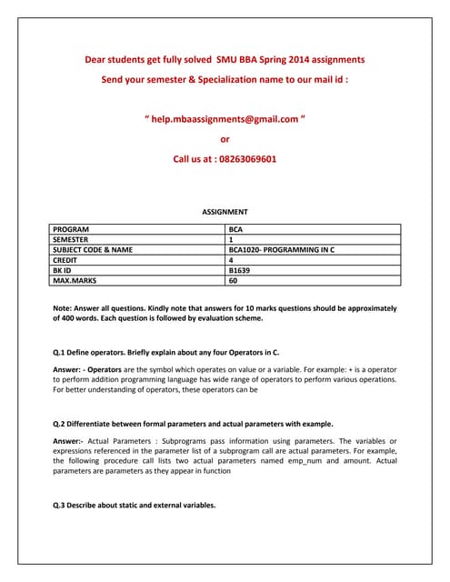 Sem 4 bscit summer 2014 solved assignments | PDF