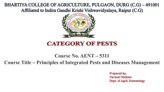 CLASSIFICATION OF INSECTICIDES AND THEIR MODE OF ACTION | PPT