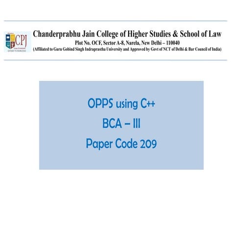 OPPS using C++ | PDF