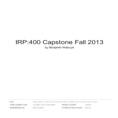 IRP_400 Capstone Fall 2013 | PDF