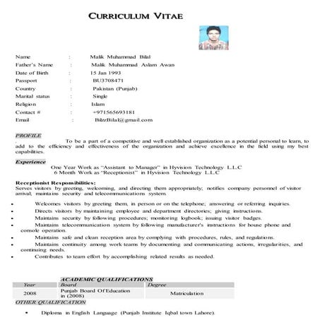 Bilal CV - Copy | DOCX