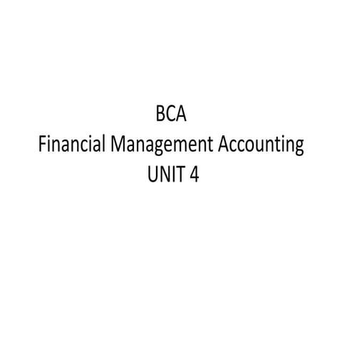 Bca i fma u 4.2 marginal costing | PPT