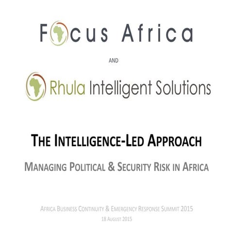 Intelligence-Led Political & Security Risk Management in Africa | PPT