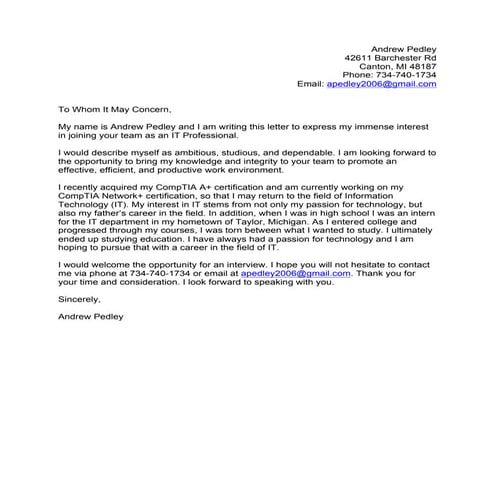 Letter of Recommendation Classmate | PDF