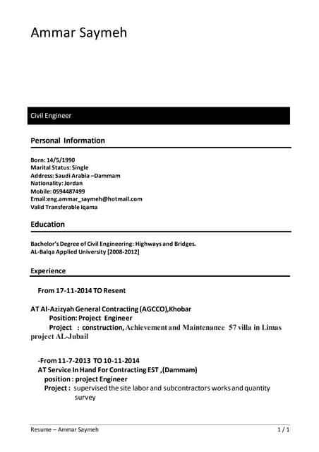 Ahmad Abu Alia CV | PDF