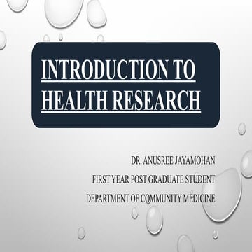 Introduction to health research-BCBR session1 | PPTX