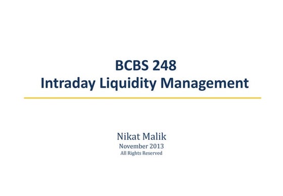 Study on intraday liquidity | PPT