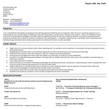 PJMDuToit - CV | PDF