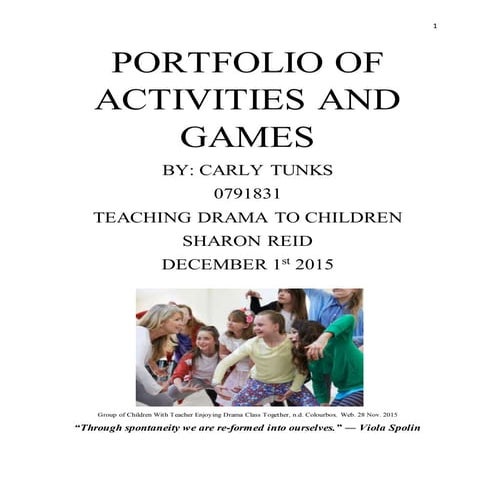 PORTFOLIO OF ACTIVITIES AND GAME final (1) | DOCX | Early Childhood ...