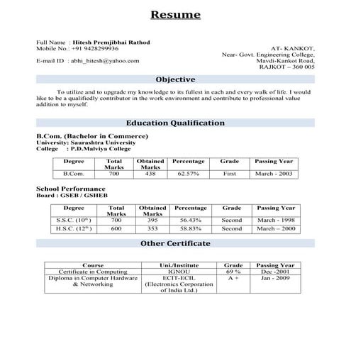 Hitesh_resume | PDF
