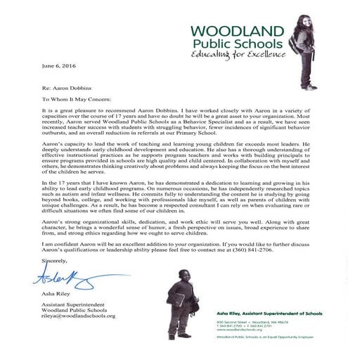 Asha Letter of Recommendation | PDF
