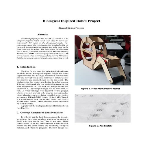 Bio-Inspired Robot | PDF