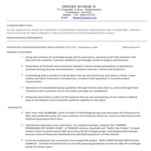 DINESH KUMAR- Resume | PDF