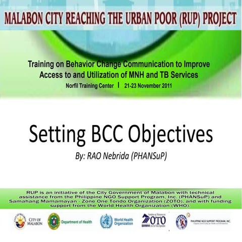 Bcc training campaign objectives | PDF | Pregnancy | Reproductive Health