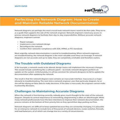 The Case For Automated Network Diagramming A Netbrain Whitepaper Pdf