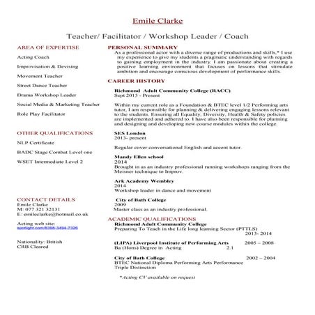 Ana Milutinovic CV engleski | PDF