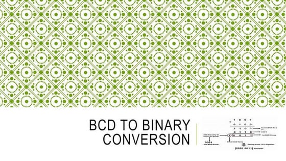 BCD to binary code converter | PPTX