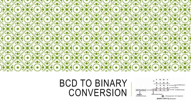 BCD to binary code converter | PPTX