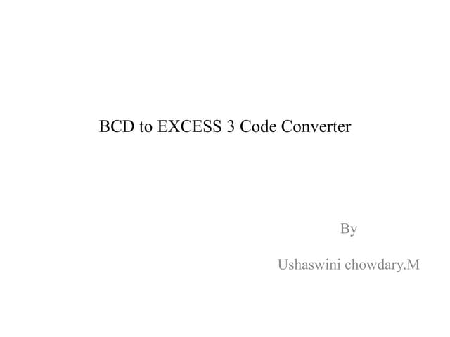 BCD to binary code converter | PPTX