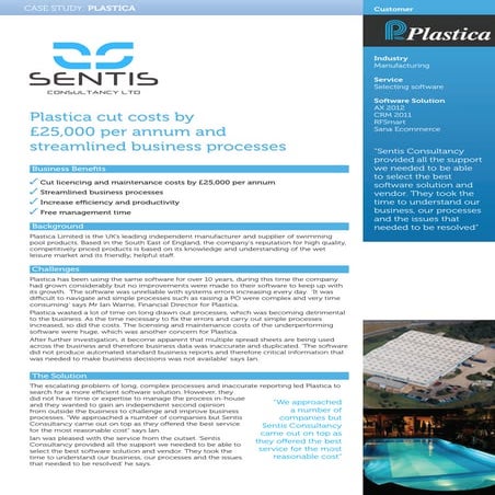 Sentis Case Study - Plastica | PDF | Business Administration | Business