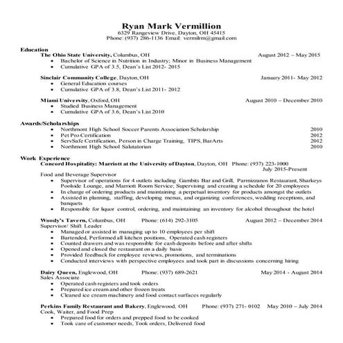 Vermillion, Ryan Resume | DOCX