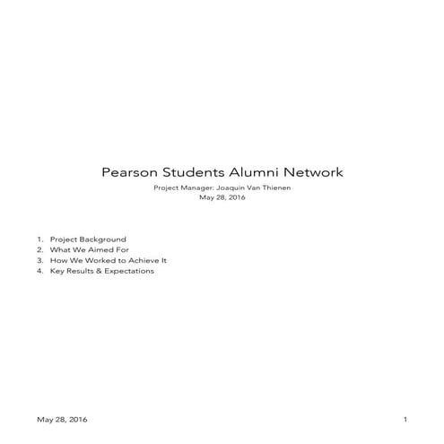 Pearson Students Alumni Network - Description | PDF