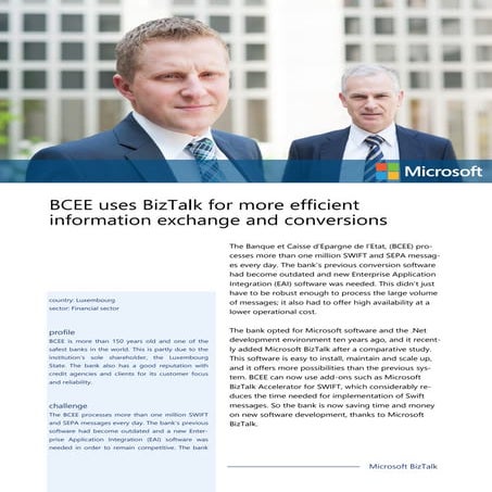 BCEE uses BizTalk for more efficient information exchange and ...