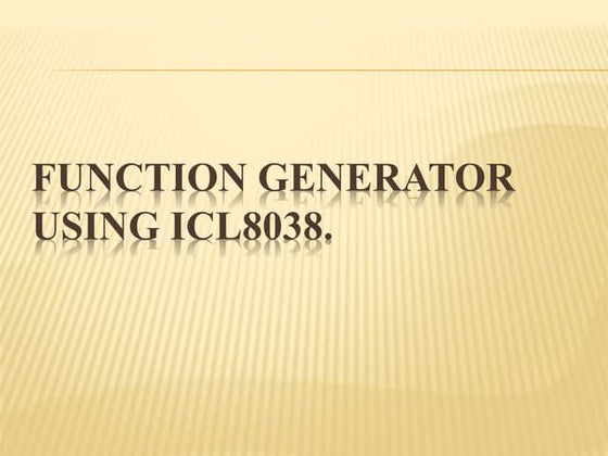 Function generator | PPTX