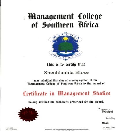 Advanced Certificate in Management (1) | PDF